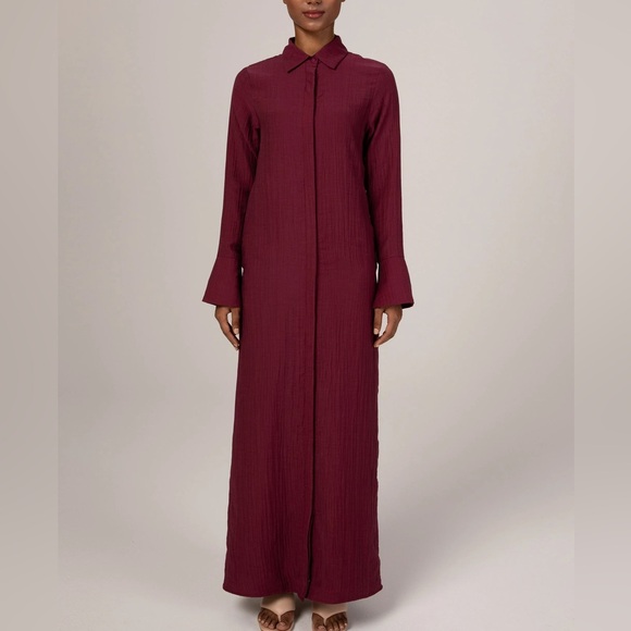 Veiled | Dresses | Veiled Collection Textured Button Down Maxi Dress ...
